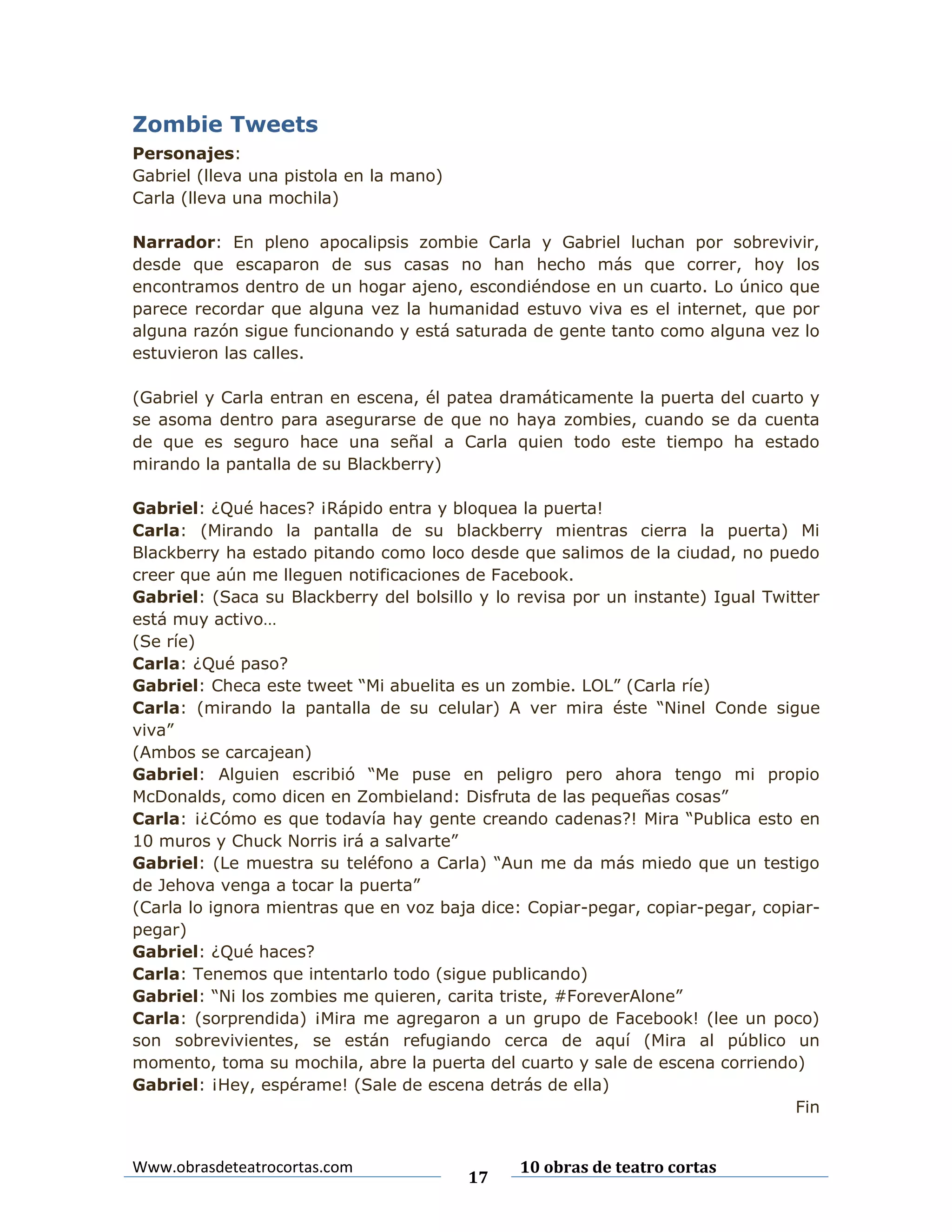 10 Obras De Teatro Cortas Alan Rejon Pdf