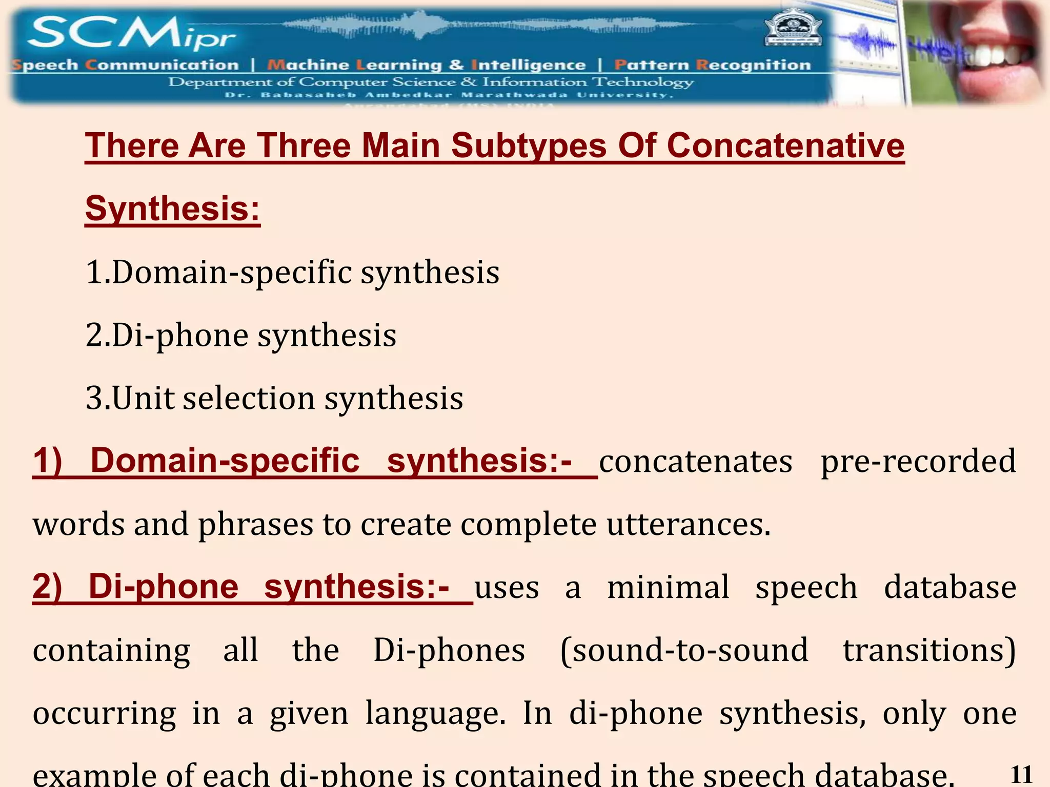 Text To Speech Synthesis System For Marathi Language Using Concatenation Technique Ppt