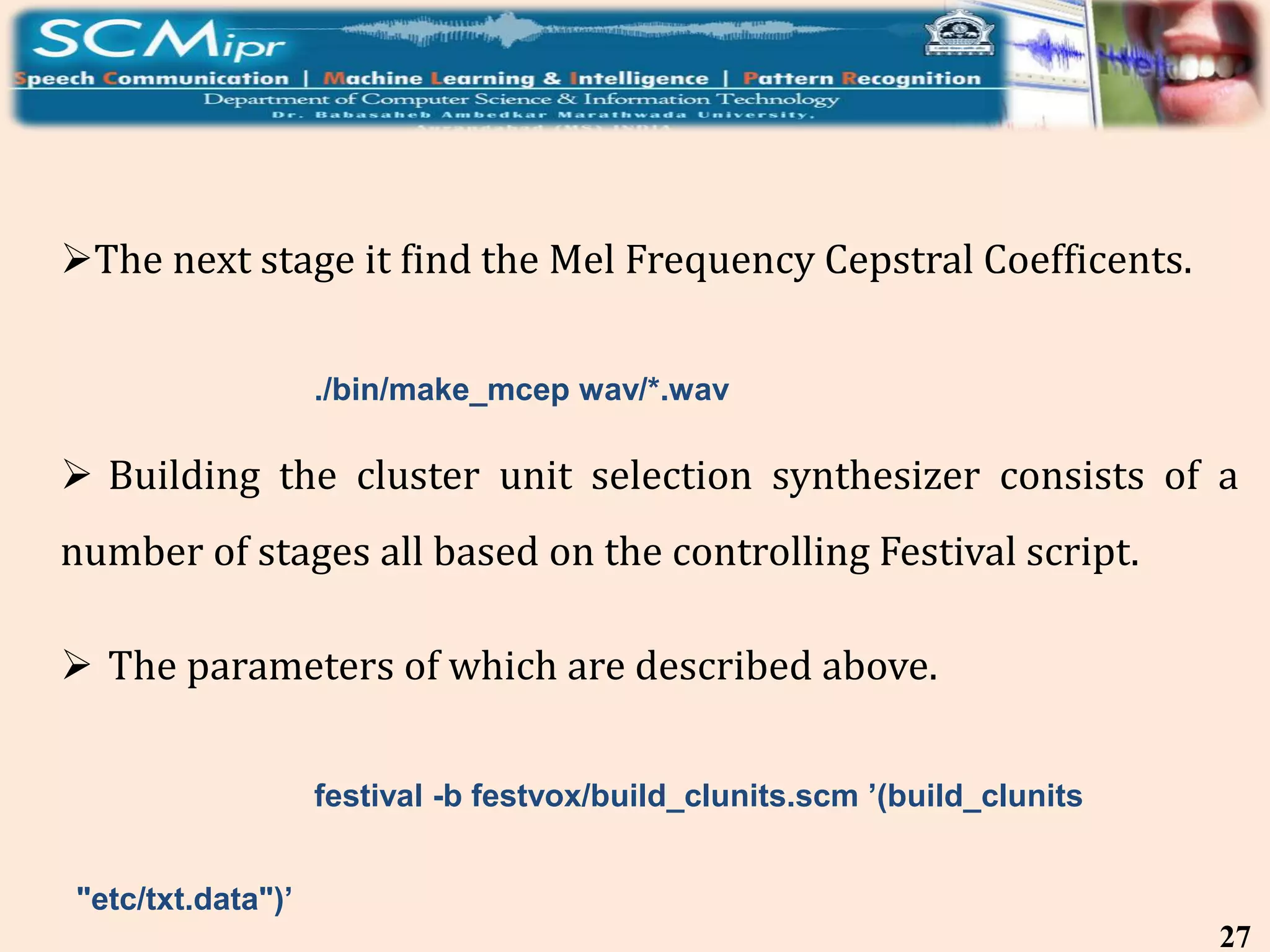 Text To Speech Synthesis System For Marathi Language Using Concatenation Technique Ppt
