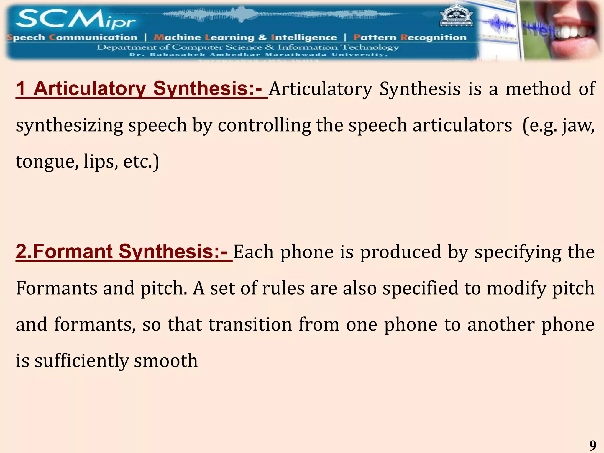 Text To Speech Synthesis System For Marathi Language Using Concatenation Technique Ppt