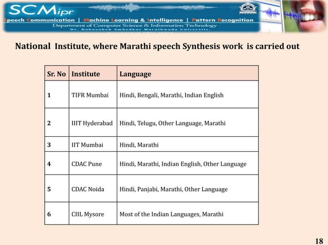 Text To Speech Synthesis System For Marathi Language Using Concatenation Technique Ppt