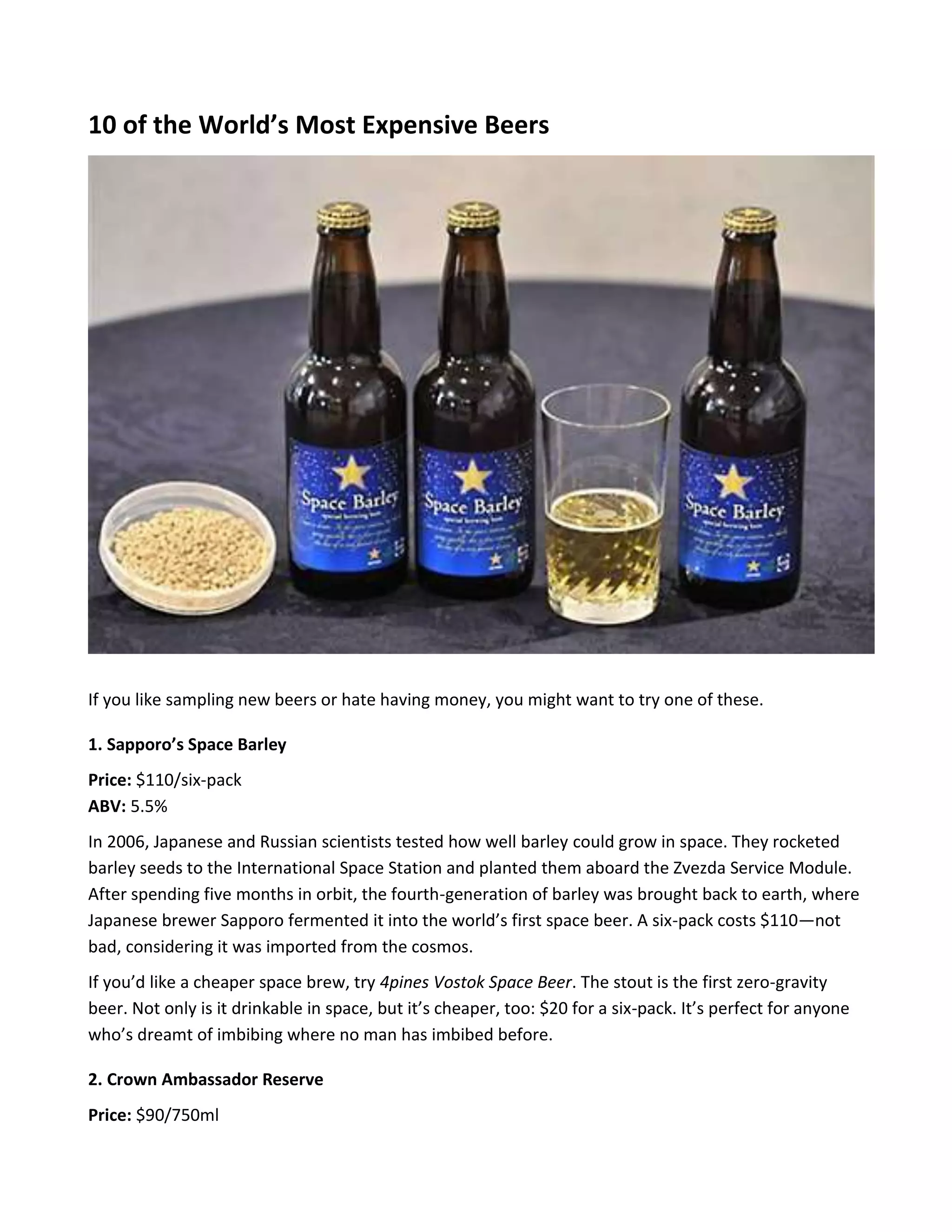 10 of the world’s most expensive beers | PDF