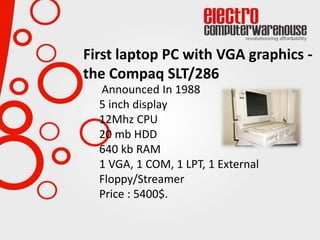10 Old Laptops & Evolution | PPT