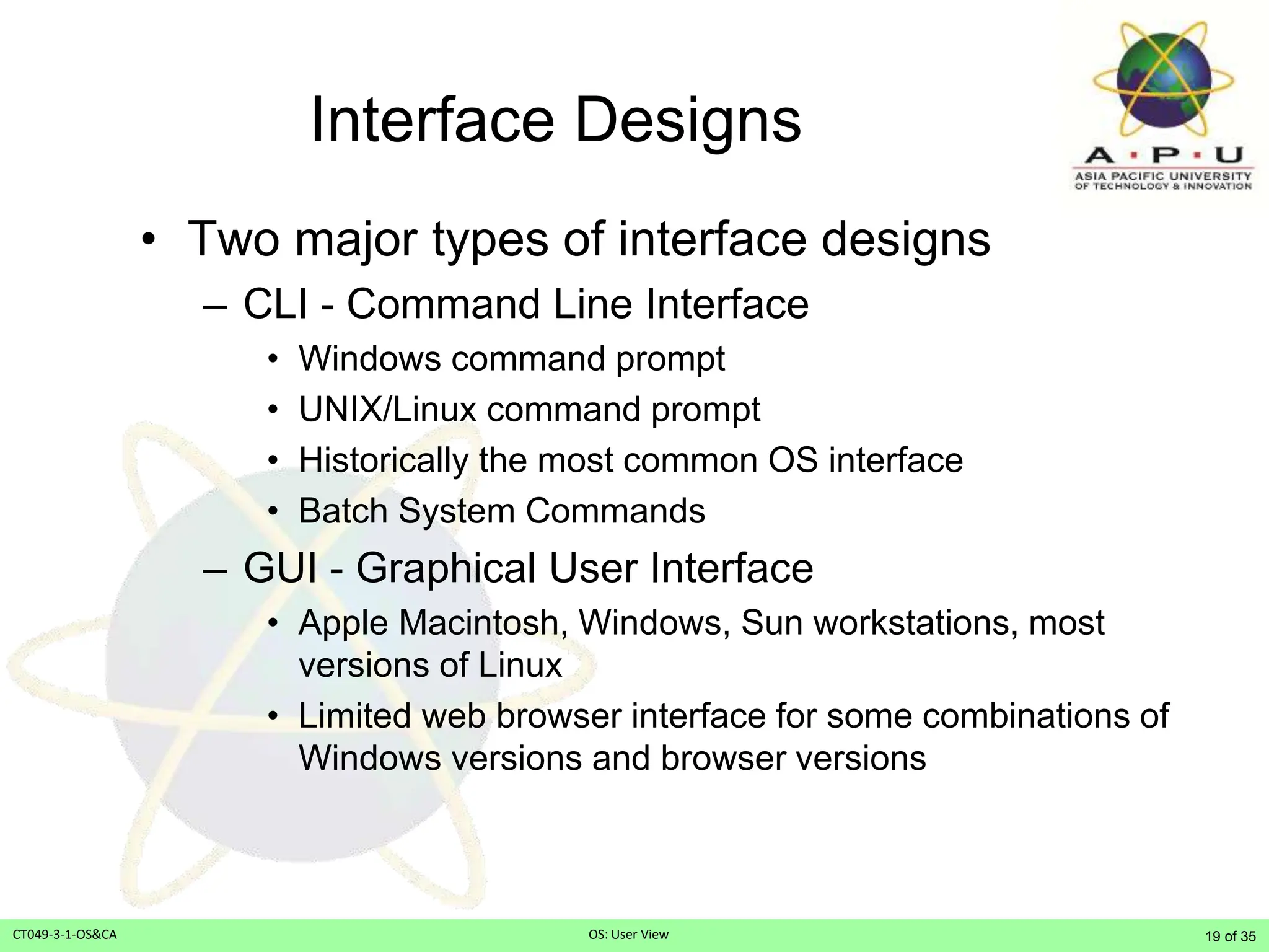 10_Operating Sytems-User View.ppt | Operating Systems | Computer Software and Applications
