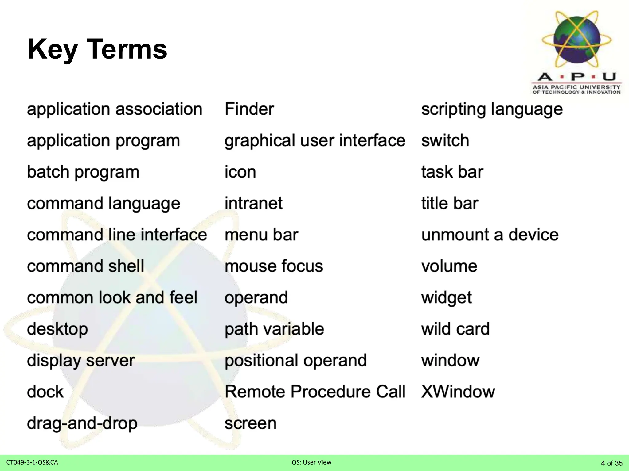 10_Operating Sytems-User View.ppt