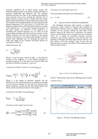Design and Analysis of M-Shape Microstrip Patch Antenna for Wireless Communications | PDF