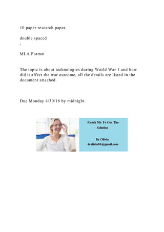 10 paper research paper,double spaced,MLA FormatThe | DOCX