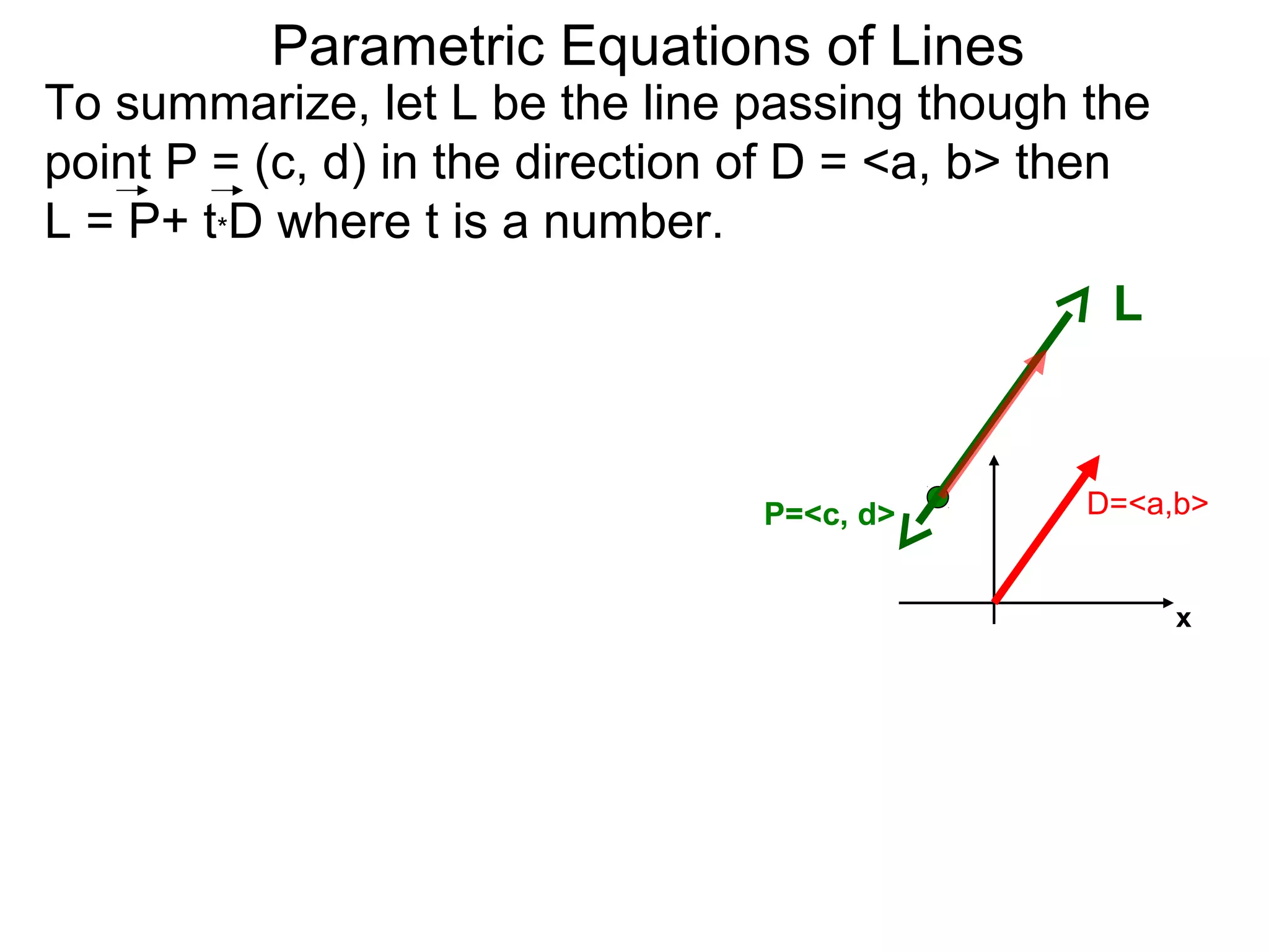 10 parametric eequations of lines | PPT