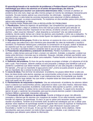 10 pasos de based project learning | DOCX | Educational Assessment ...