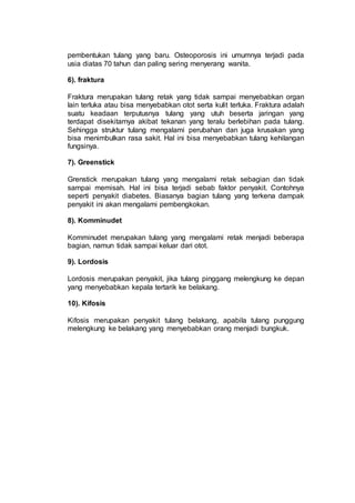 10 penyakit yang ada sistem rangka | DOCX