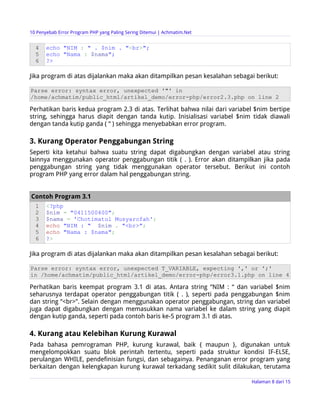 10 penyebab error program php yang paling sering ditemui (achmatim.net ...