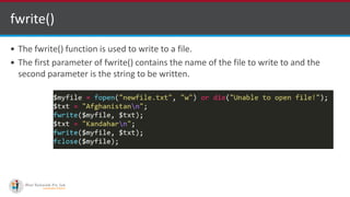 PHP file handling | PDF | Web Development | Internet