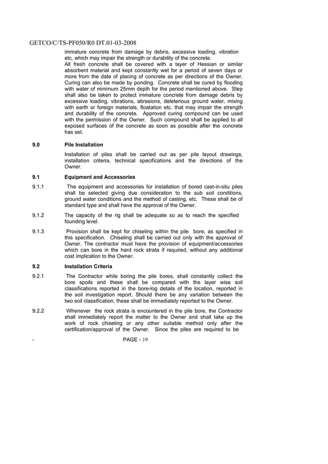 10 pile foundation_specification | PDF | Civil Engineering Industry ...