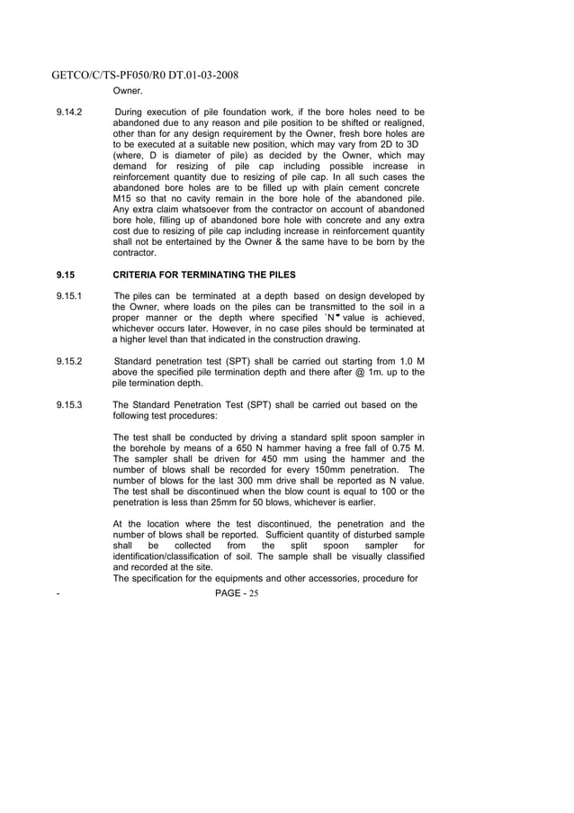 10 pile foundation_specification | PDF | Civil Engineering Industry ...