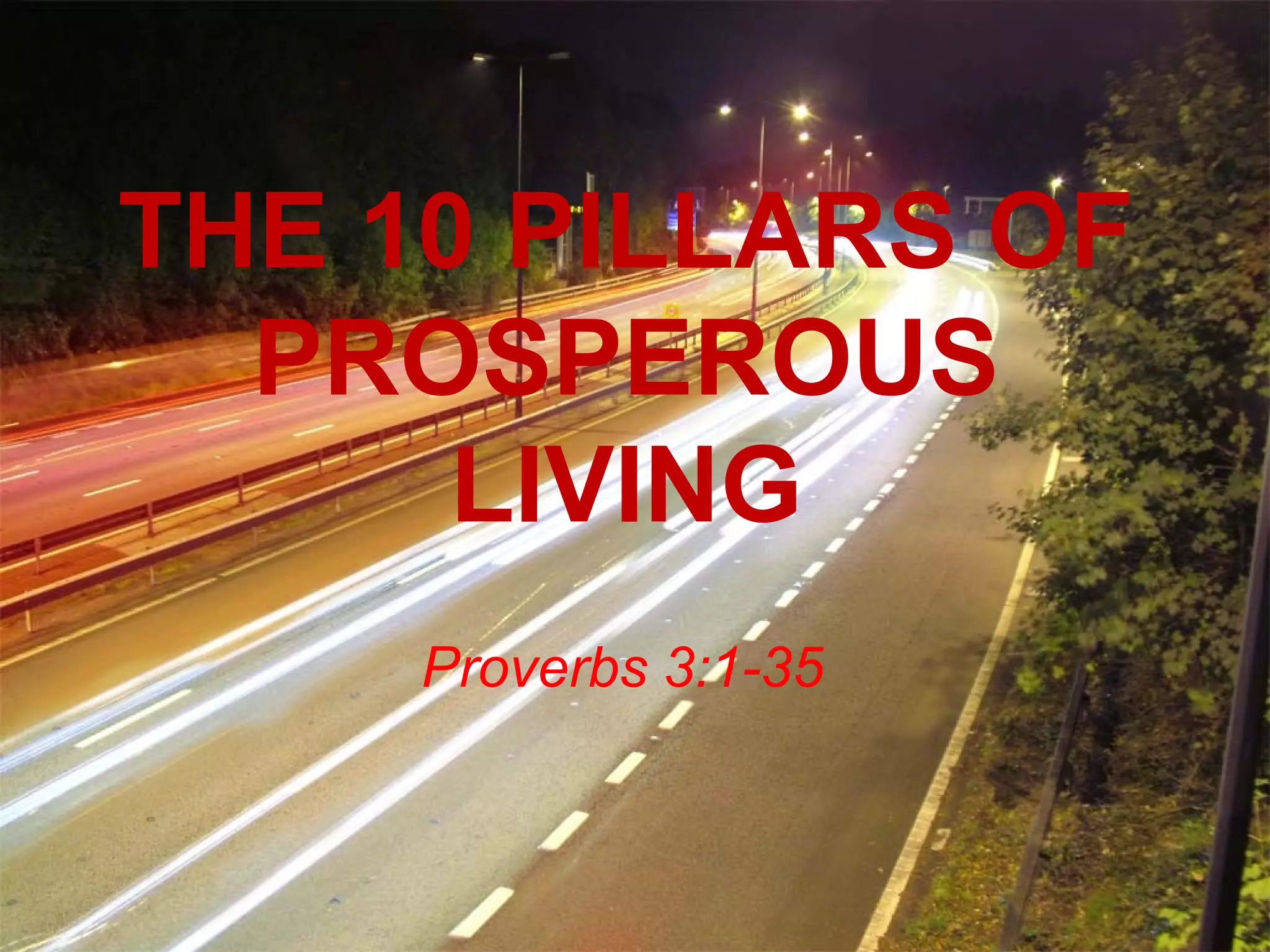 10 pillars of prosperous living | PPT
