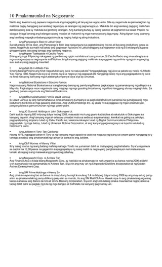 10 pinakamaunlad na negosyante | DOCX
