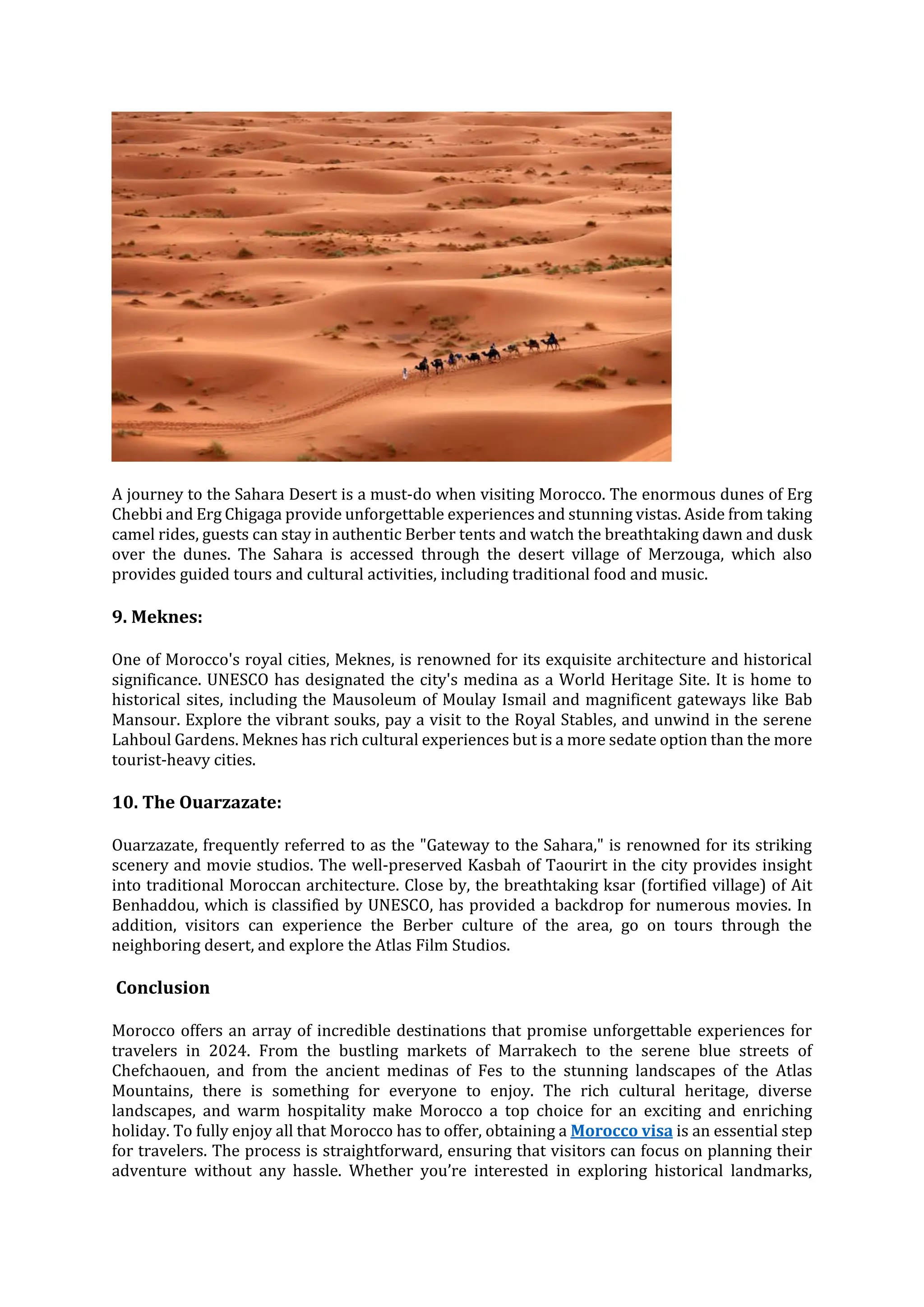 10 Places to Visit in Morocco 2024 | PDF