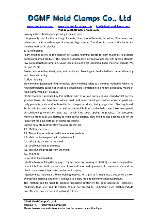 10 plastic injection molding methods | PDF