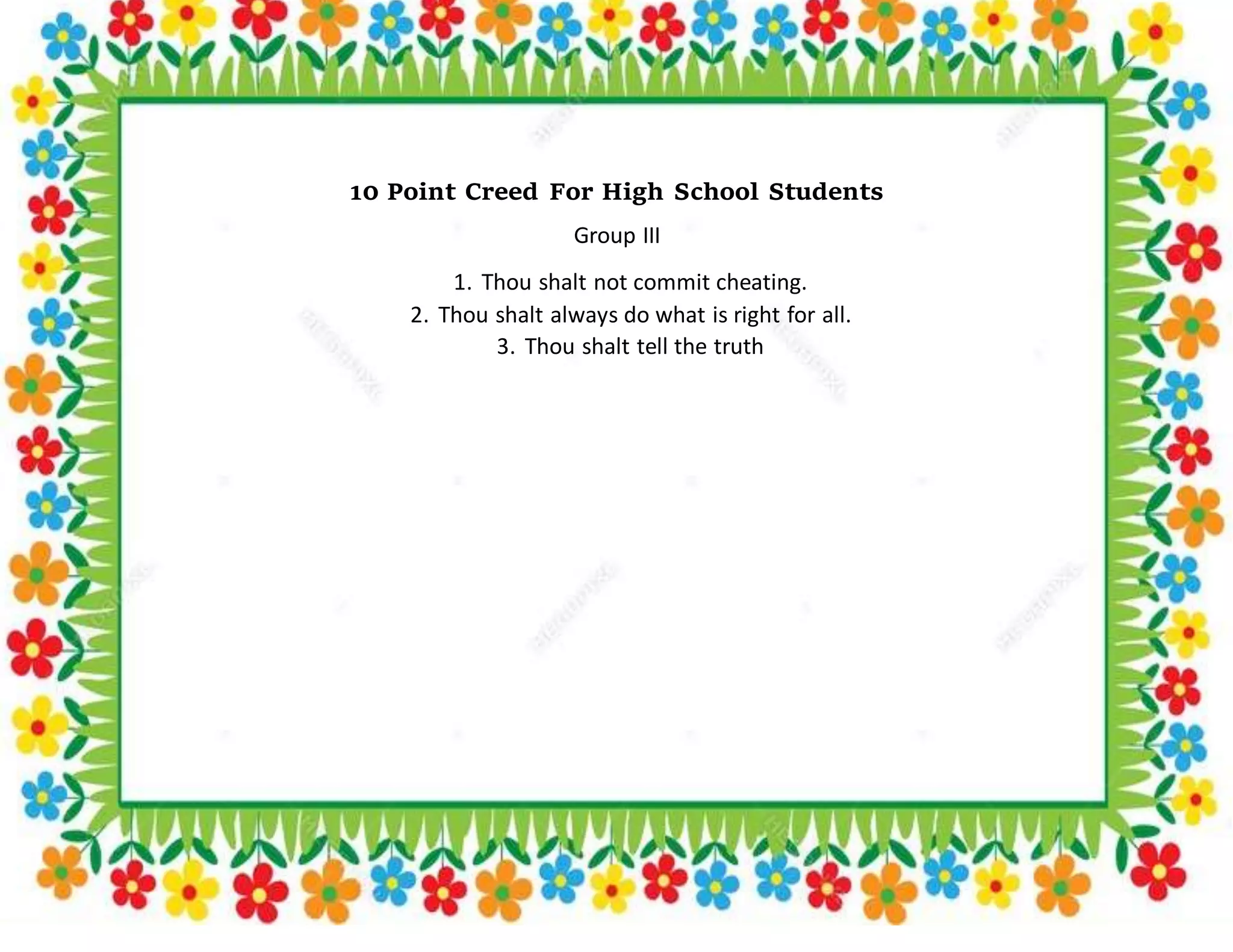 10 point creed for high school students | DOCX