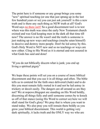 10 Points To Learn Biblical Discernment | DOCX