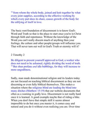 10 Points To Learn Biblical Discernment | DOCX