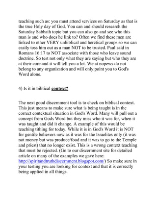 10 Points To Learn Biblical Discernment | DOCX