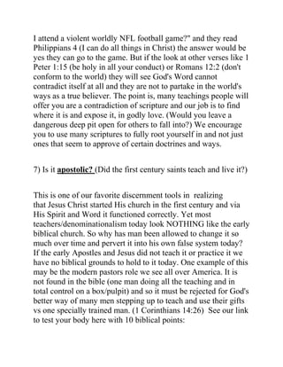 10 Points To Learn Biblical Discernment | DOCX