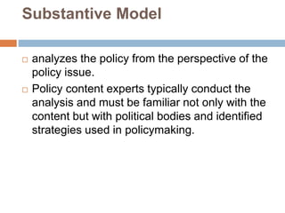 Policy analysis as an econometric perspective | PPT