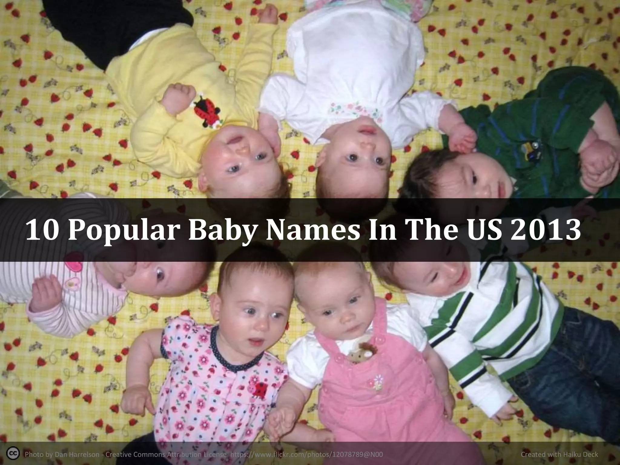 10 Most Popular Baby Names in The US 2013 | PPTX