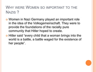 Position of Women Nazi State | PPTX