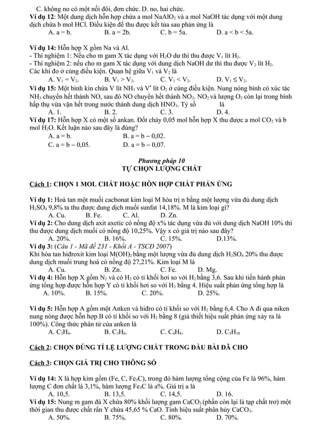 10 pp giai nhanh bt hoa hoc moi nhat | PDF