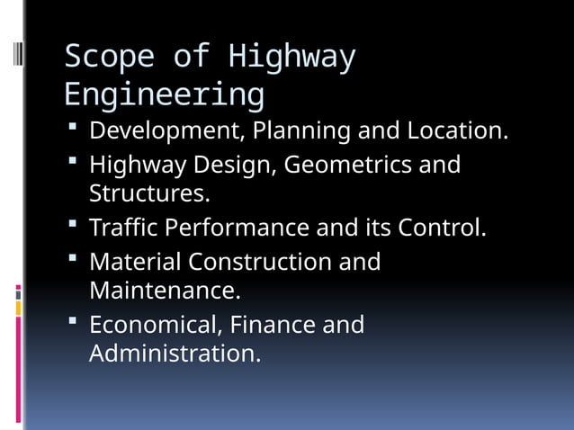CIVIL ENGINEERING PPT PRESENTATION ON HIGHWAY ENGINEERING | PPTX
