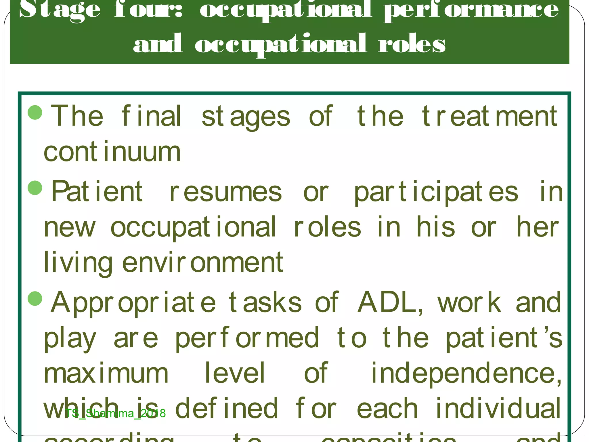 occupational therapy treatment continuum | PPT