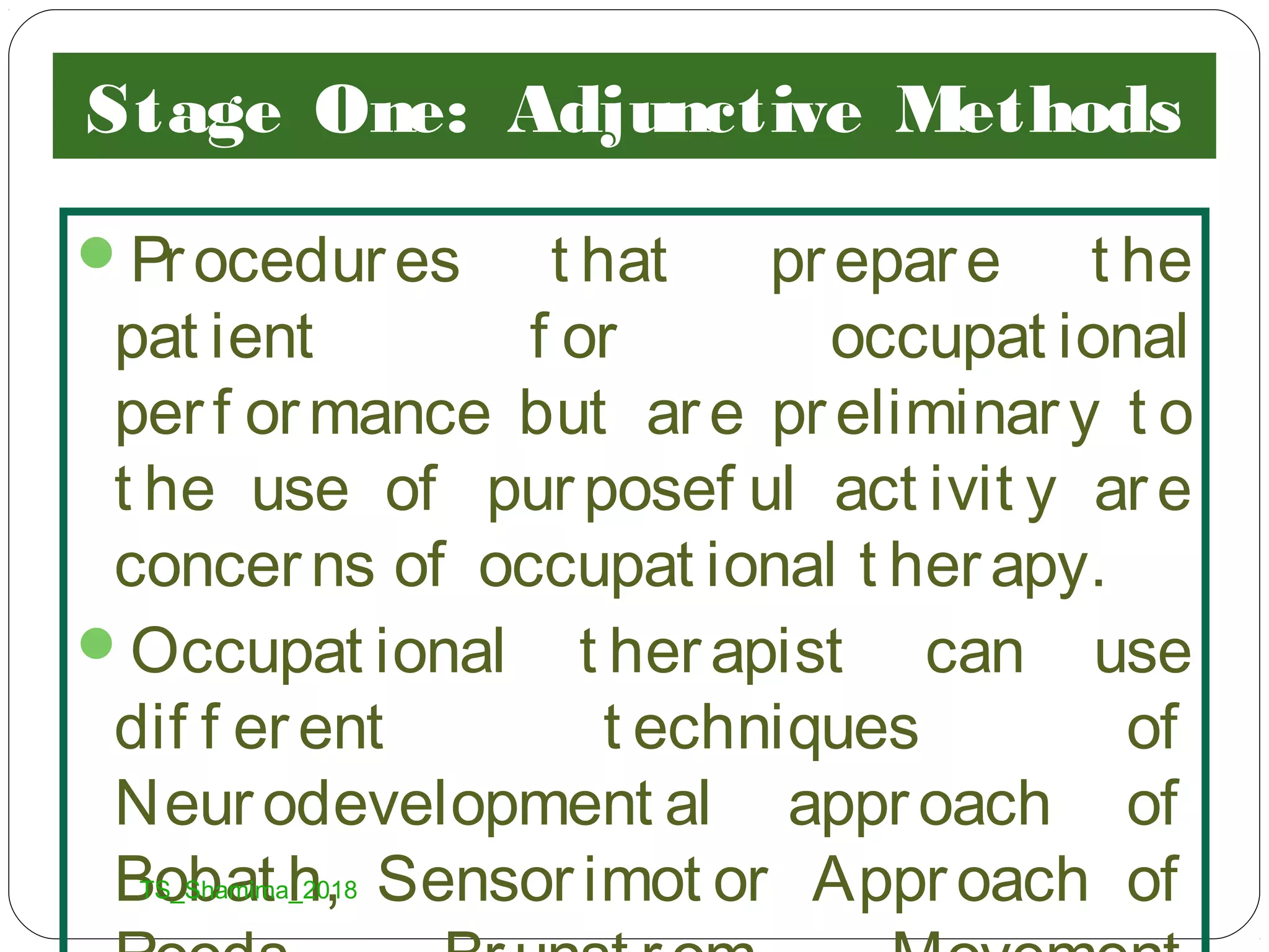 occupational therapy treatment continuum | PPT
