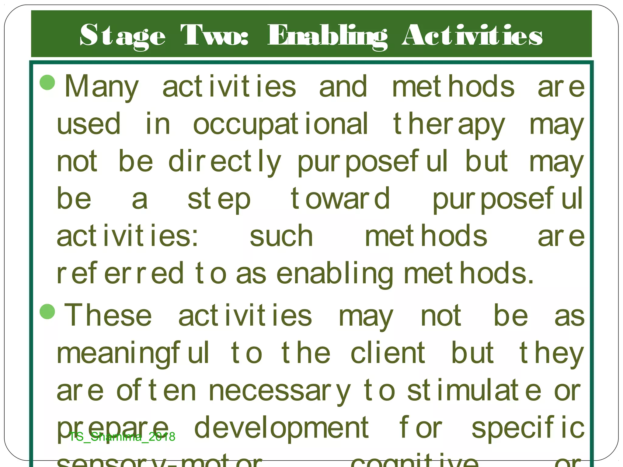 occupational therapy treatment continuum | PPT