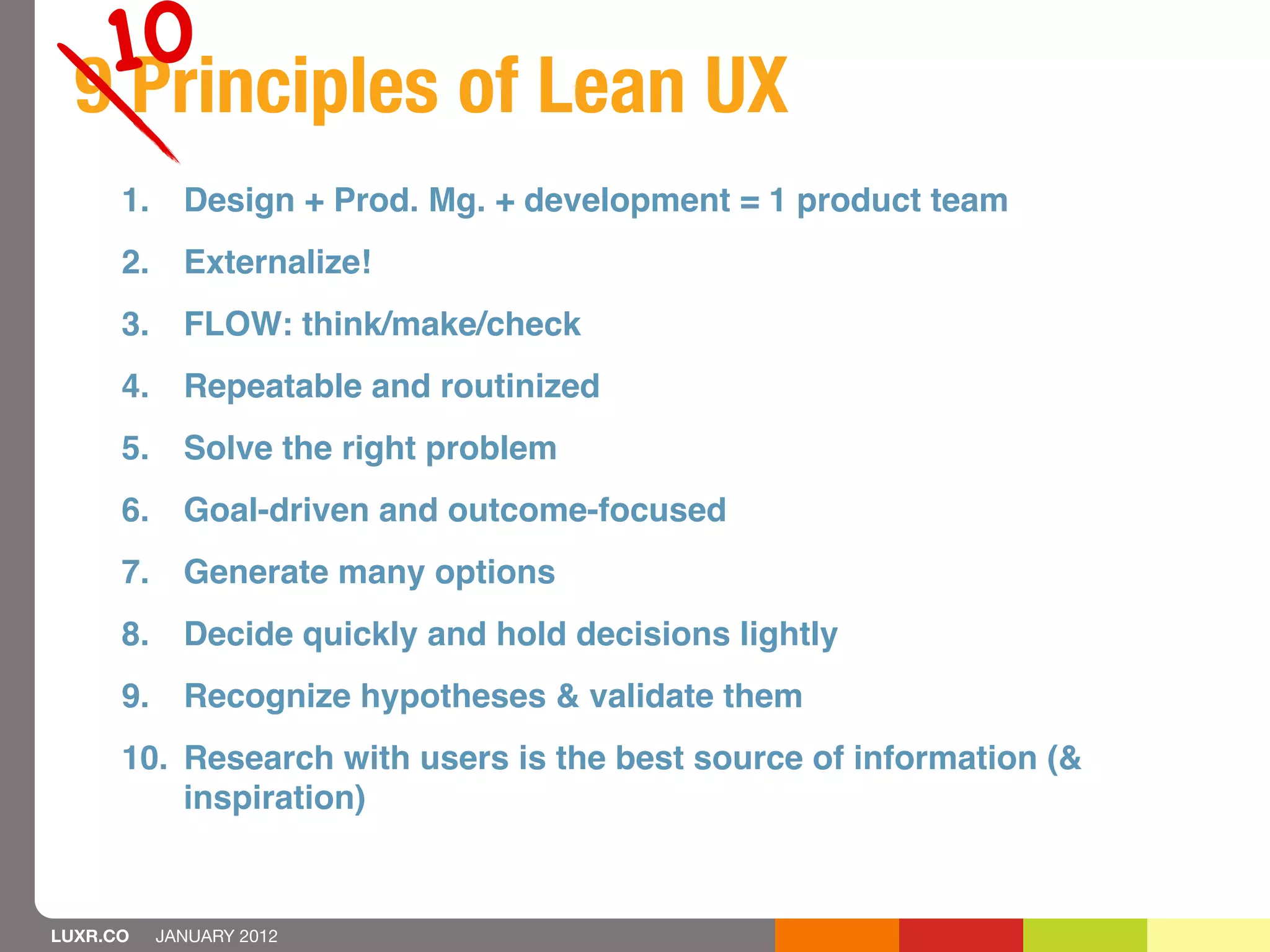 10 principles of Lean UX | PPT