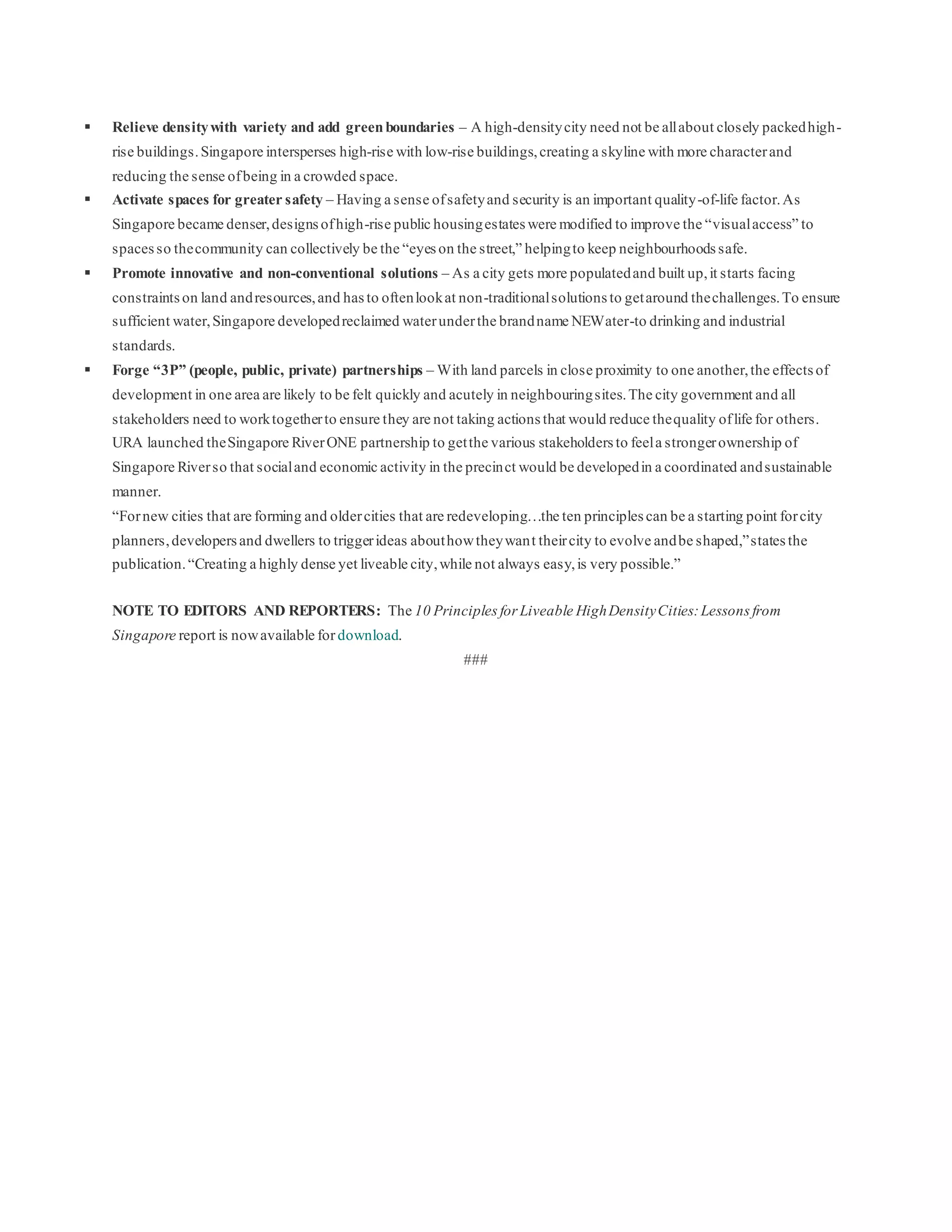 10 principles for liveable high density cities | PDF