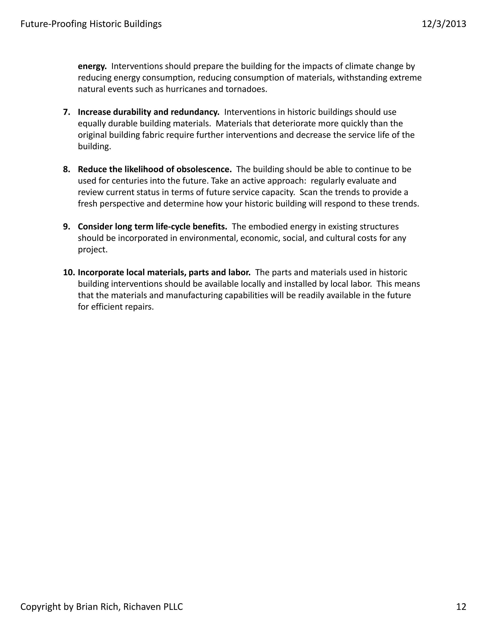 10 Principles of Future Proofing Historic Buildings | PDF