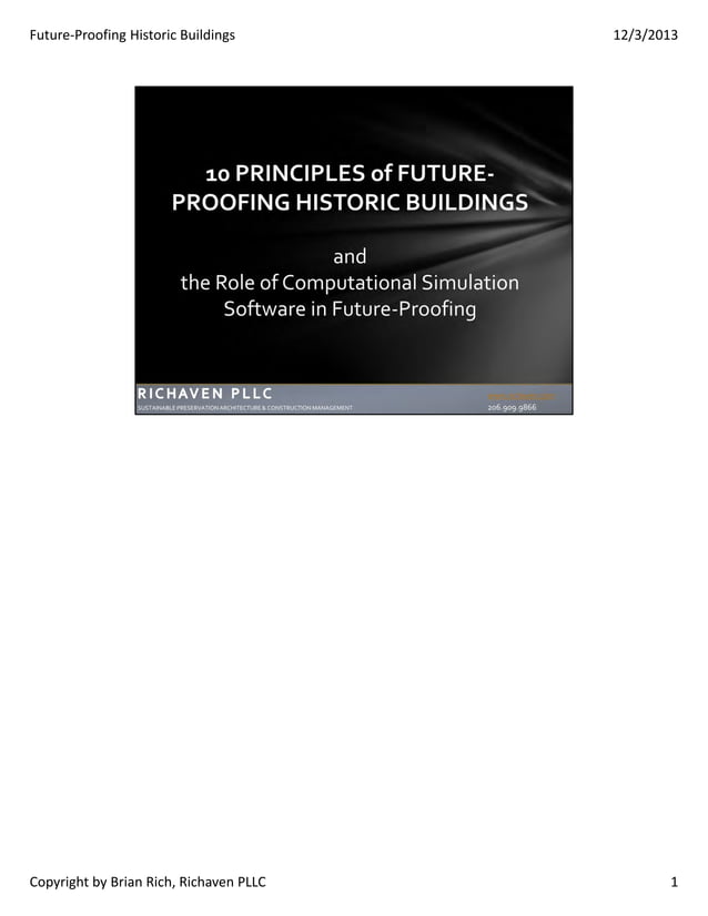 10 Principles of Future Proofing Historic Buildings | PDF