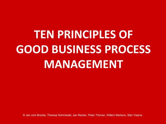 10 Principles of Good Business Process Management | PPT | Business ...