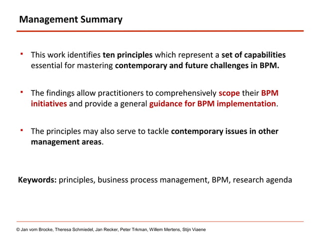 10 Principles of Good Business Process Management | PPT | Business ...