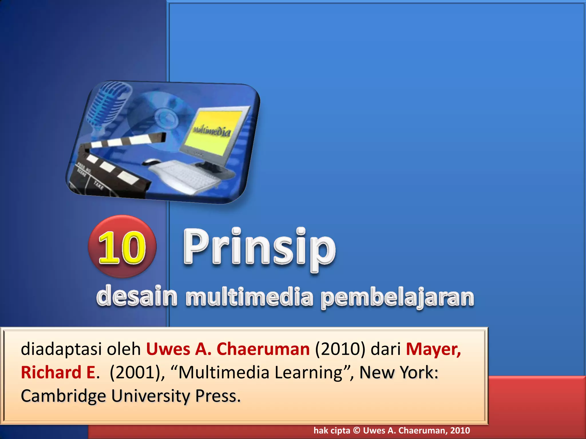 10 prinsip desain multimedia pembelajaran | PDF