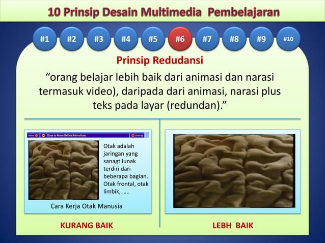 10 prinsip desain multimedia pembelajaran | PDF