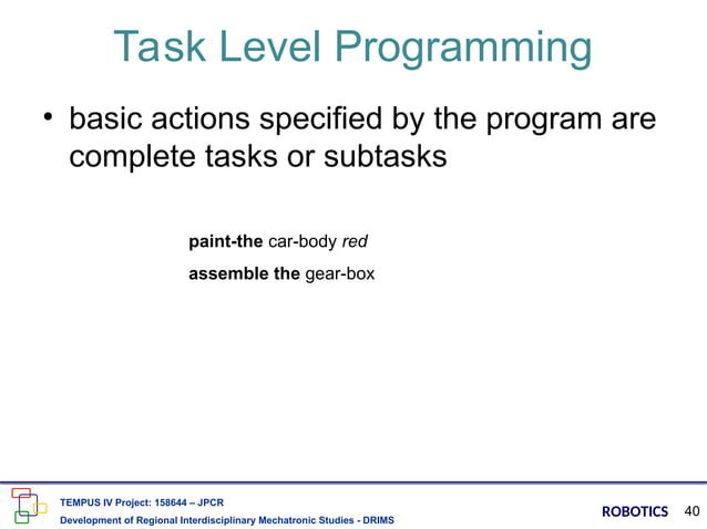 Programming in Robotics understanding basics | PPT