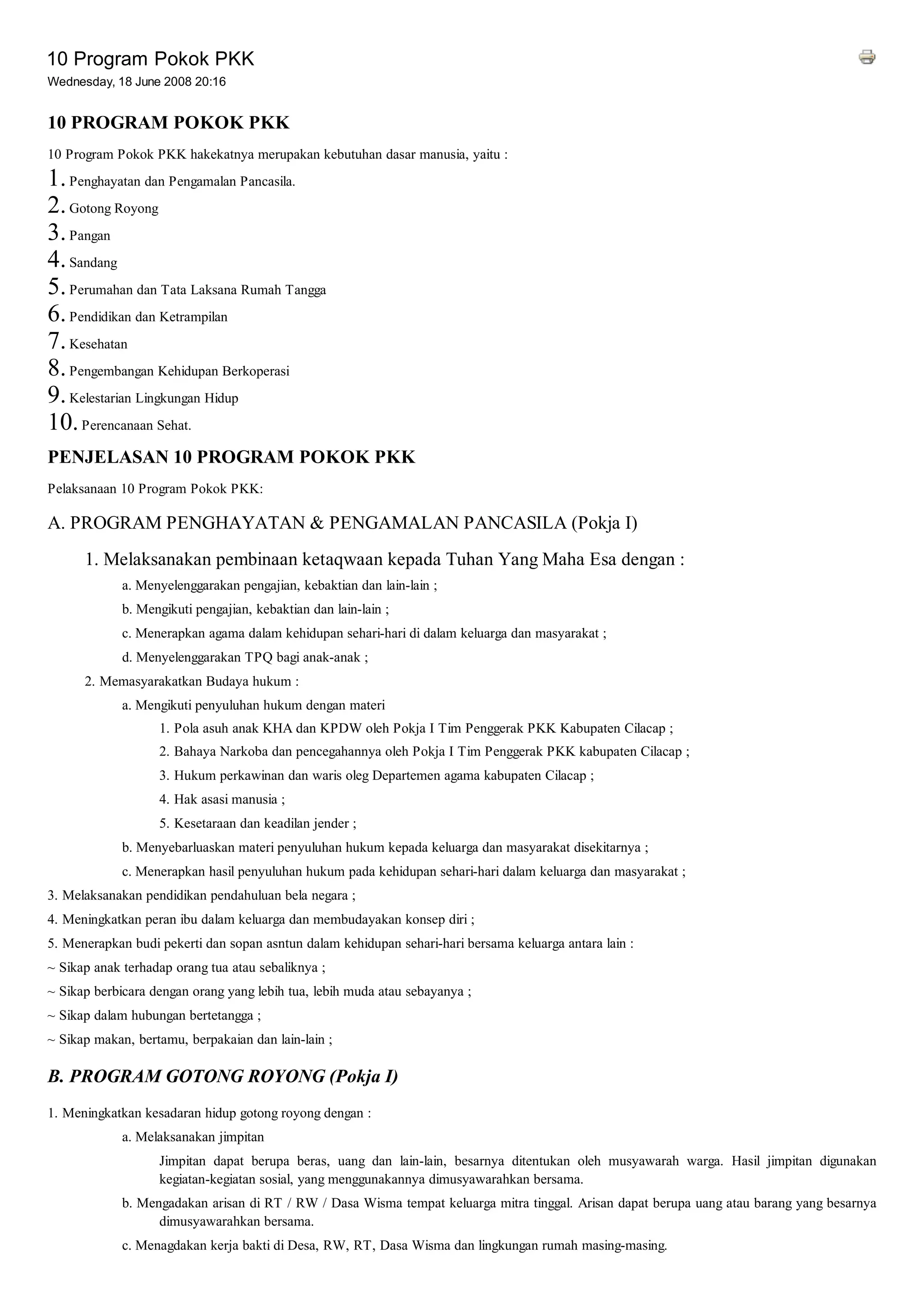 10 program pokok pkk | PDF