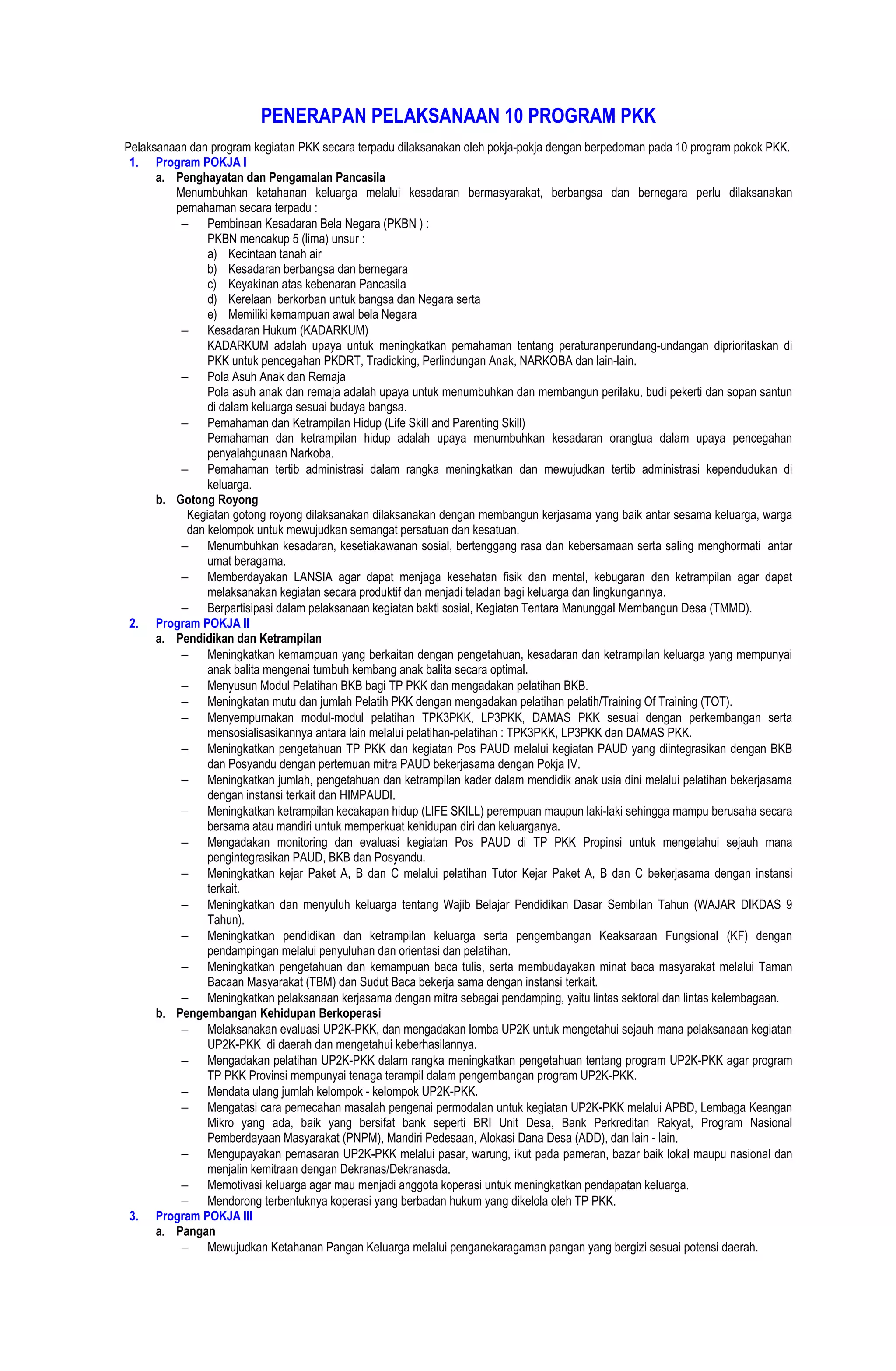 10 program pokok pkk | PDF