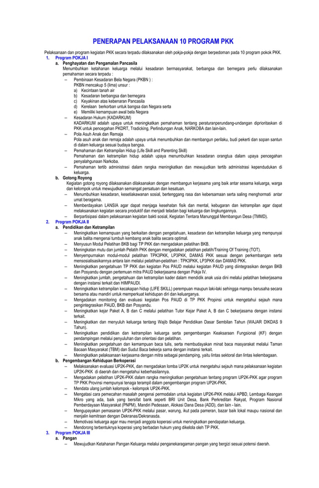 10 program pokok pkk | PDF
