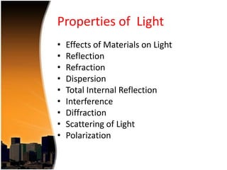 10 properties of light | PPTX
