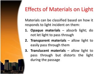 10 properties of light | PPTX