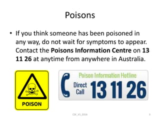 10 provide frist aid poisons | PPTX